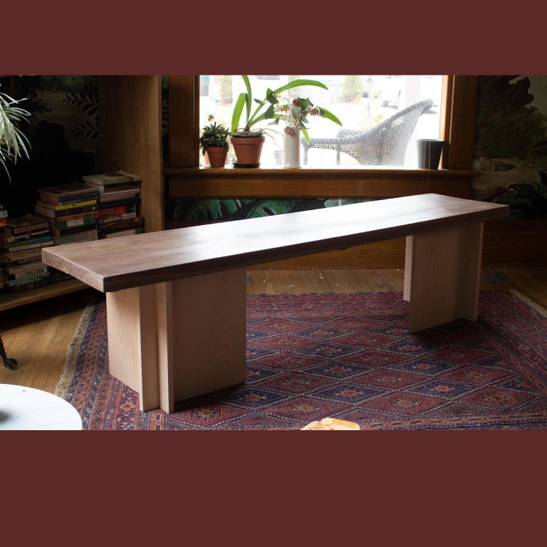 Amy Solid Walnut and Maple Bench For Sale at 1stDibs | black metal and ...
