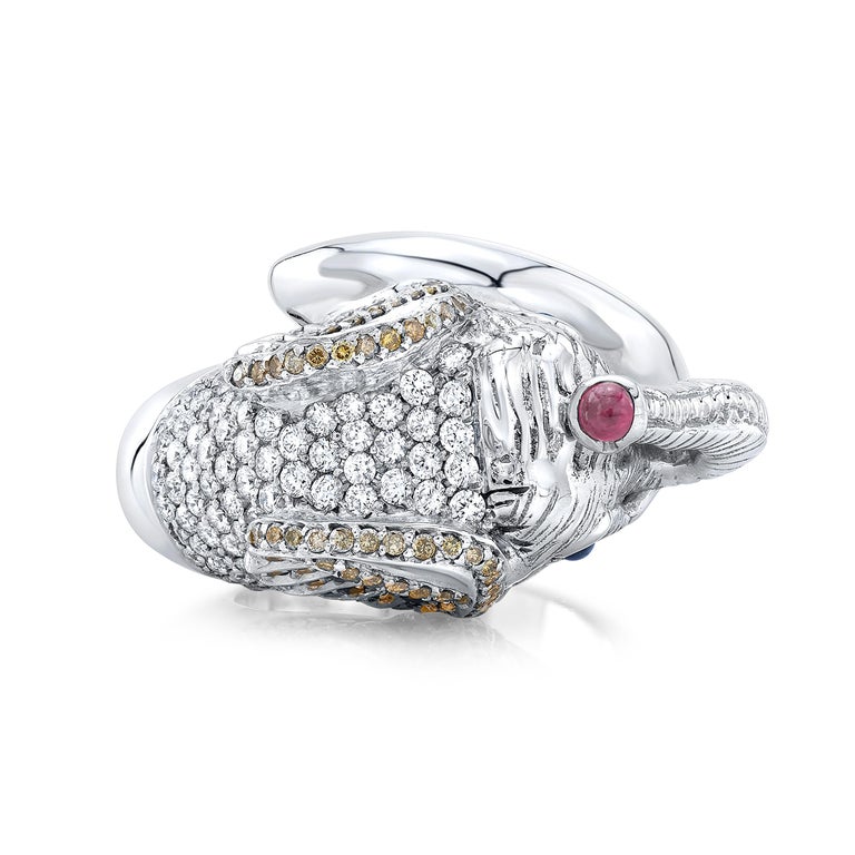 Amy Y 18 Karat, Diamond and Ruby Contemporary Safari Elephant Ring ...