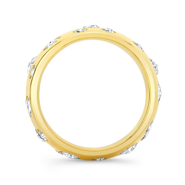 Amy Y 18K-Yellow Contemporary Gold and Rose Cut Diamond Comfort Ring ...