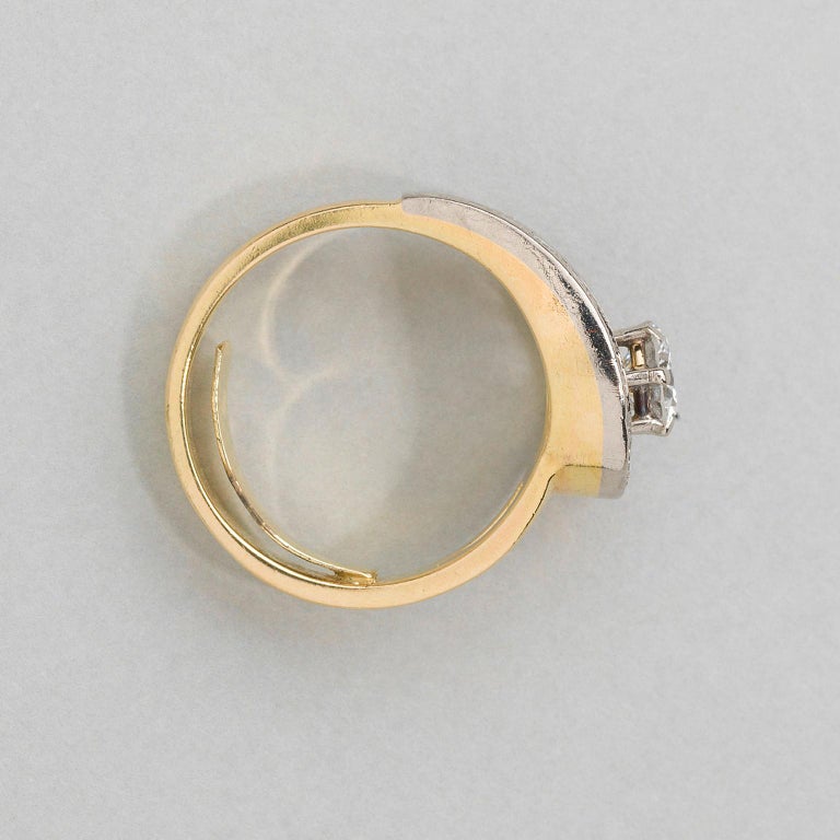 18 Carat Gold Hoop Ring with Diamonds For Sale at 1stDibs