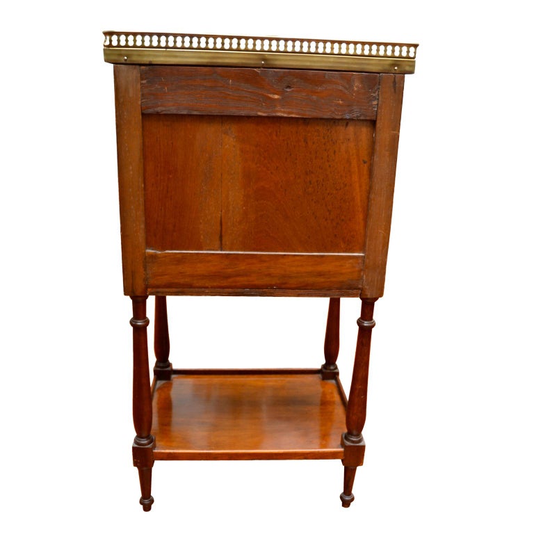 18th Century Louis XVI Mahogany Night Table with a White Marble Top For ...