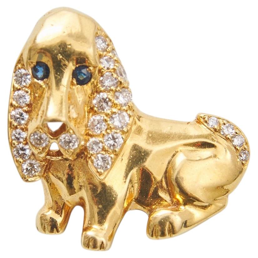 Madleine Kay 18k Yellow Gold "French Bull Dog" Head Paved in Diamonds ...
