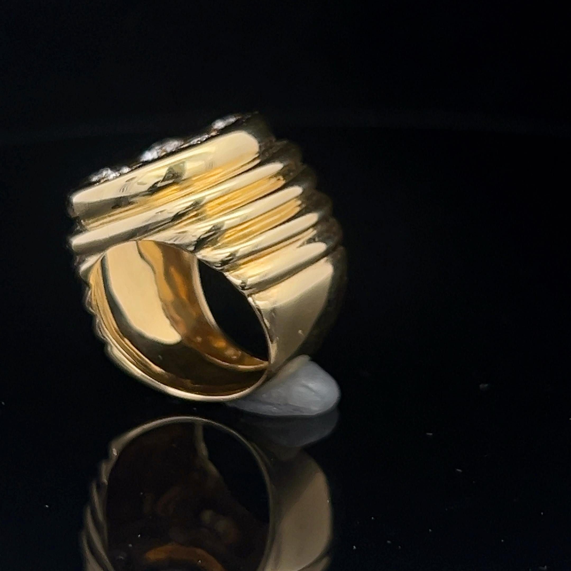 An 18k yellow gold and diamond ring by Carlo Brambilla For Sale at 1stDibs