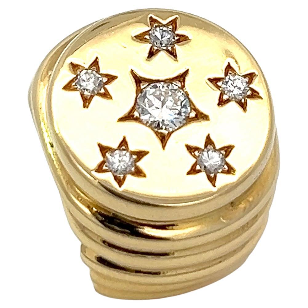 An 18k yellow gold and diamond ring by Versace. For Sale at 1stDibs