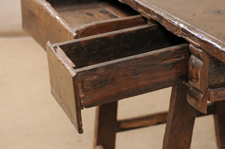 18th C. Brazilian Peroba Wood Table with Drawers, Exquisitely Rustic ...