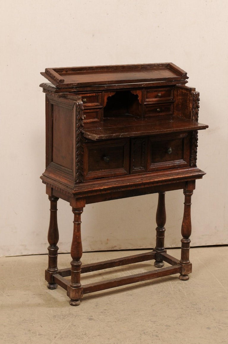 18th C. Italian Butler's Desk Nicely Raised on Turned Leg Base For Sale ...