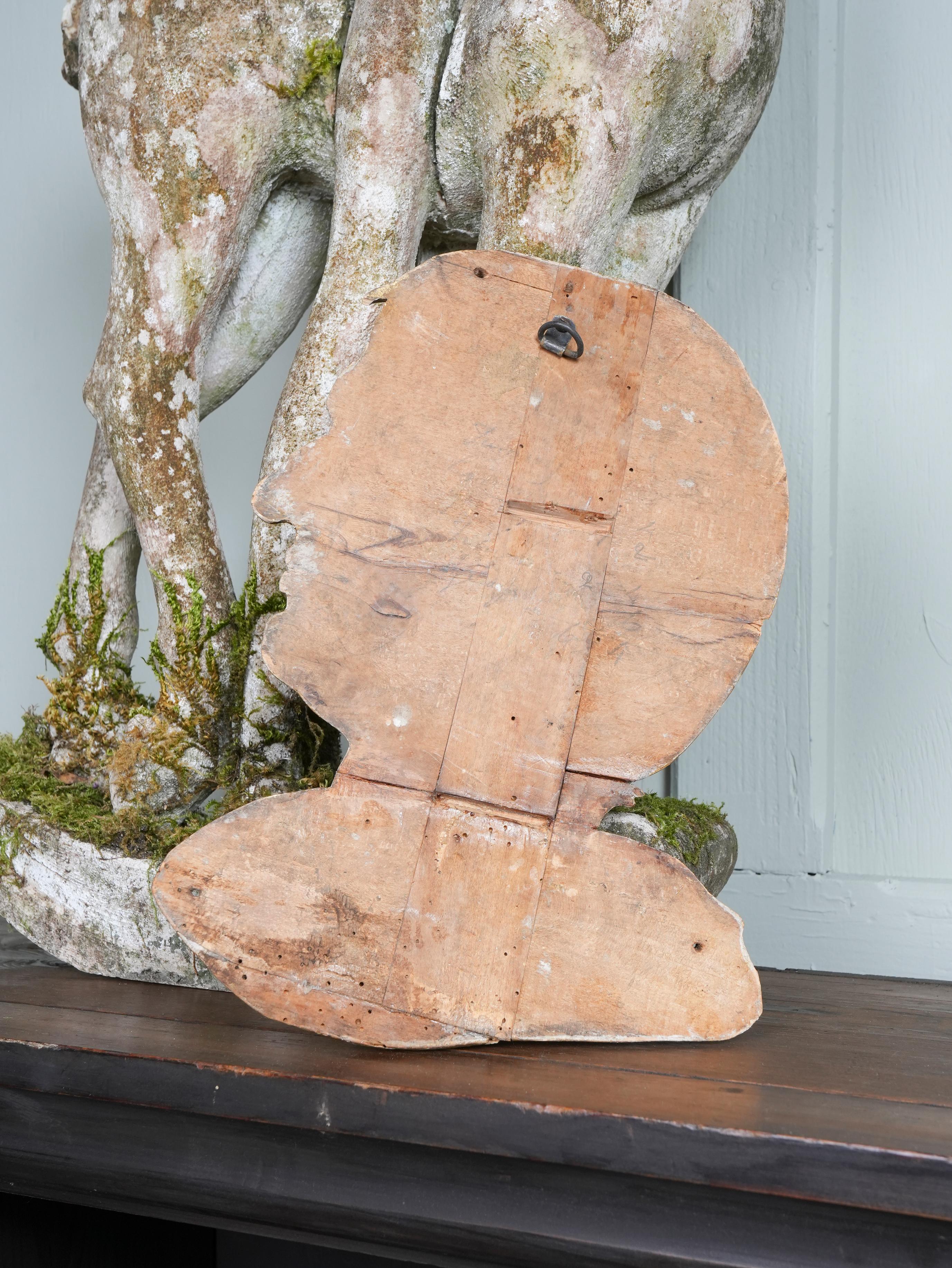 18th Century Bas Relief Gilt Wood Male Profile at 1stDibs