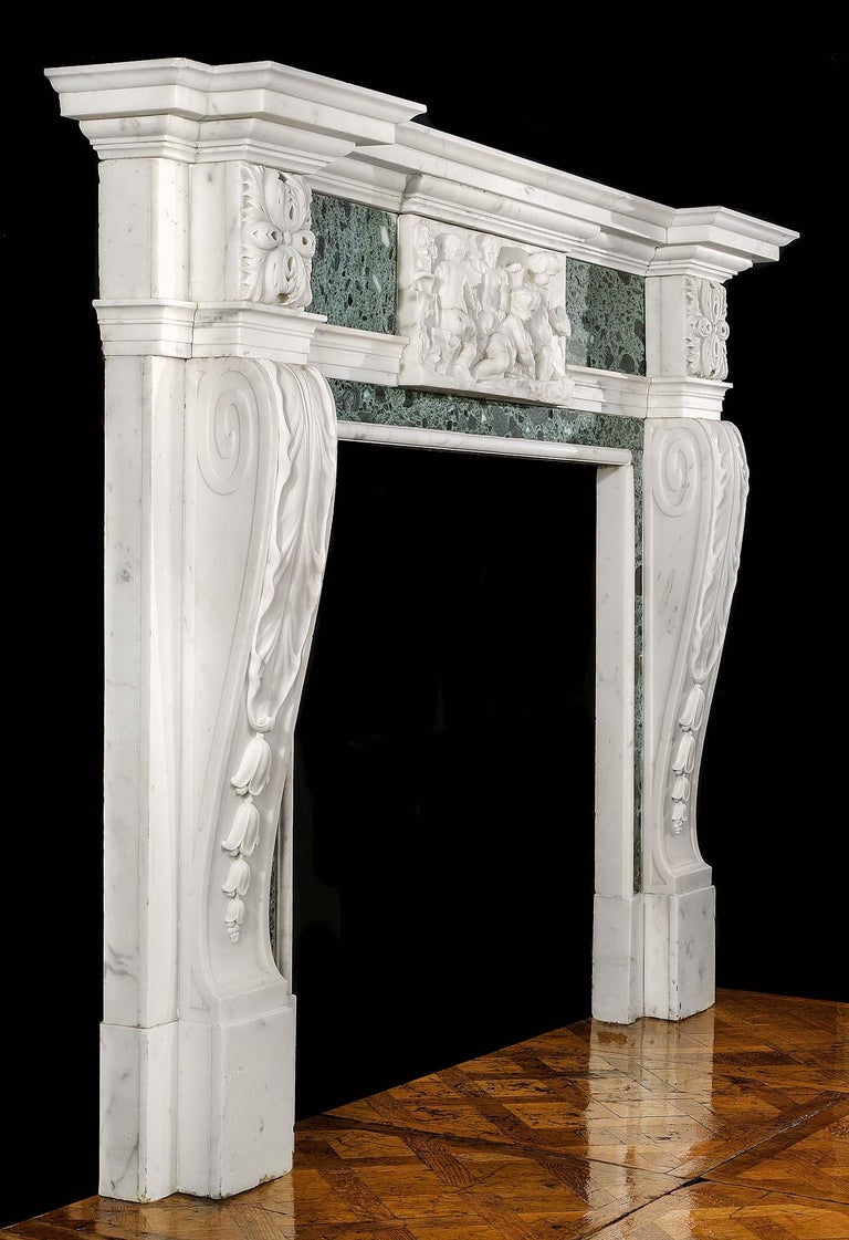 18th Century Georgian Statuary Marble Fireplace with Inlay, circa 1774 ...