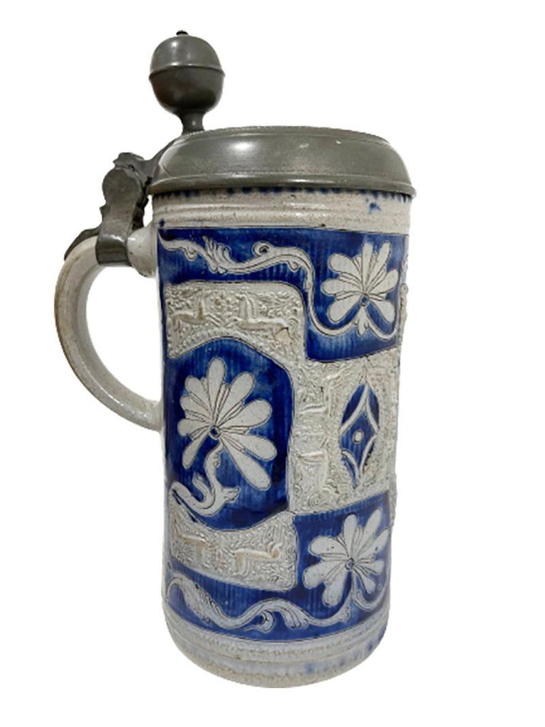 18th Century German Westerwald Salt Glazed Stoneware with Horses ...