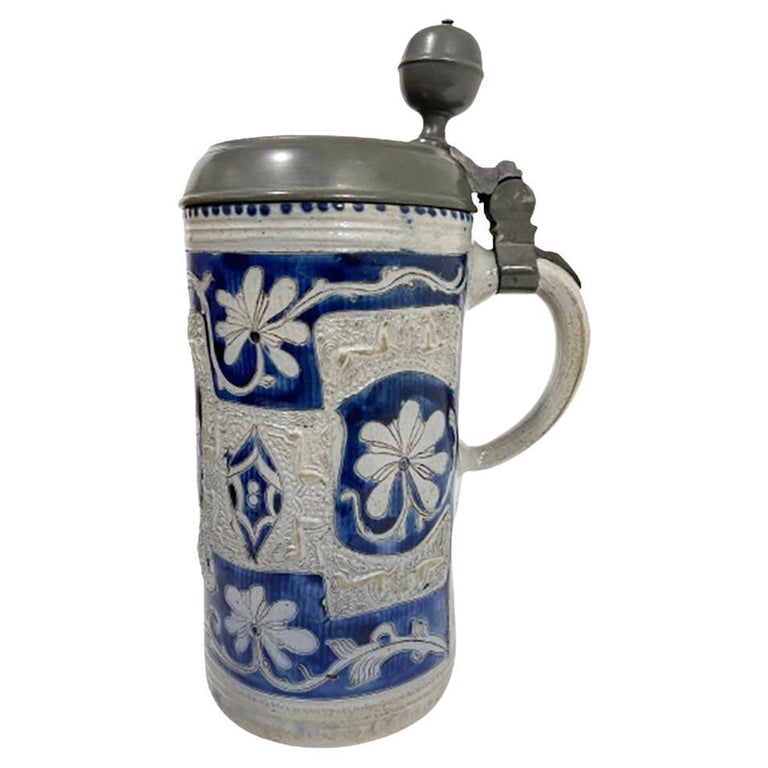 18th Century German Westerwald Salt Glazed Stoneware with Horses ...