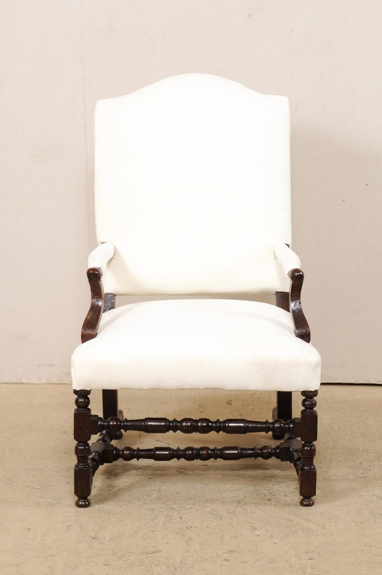 18th Century Italian Carved-Wood Camel-Back Armchair with New ...