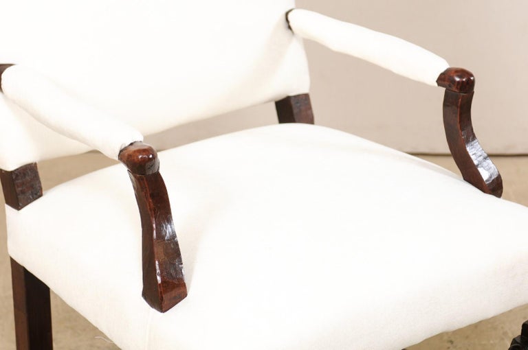 18th Century Italian Carved-Wood Camel-Back Armchair with New ...