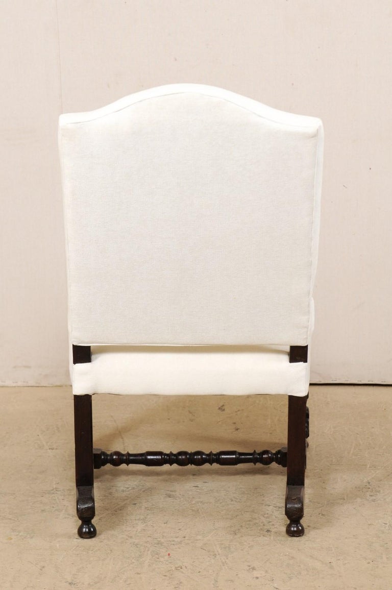 18th Century Italian Carved-Wood Camel-Back Armchair with New ...