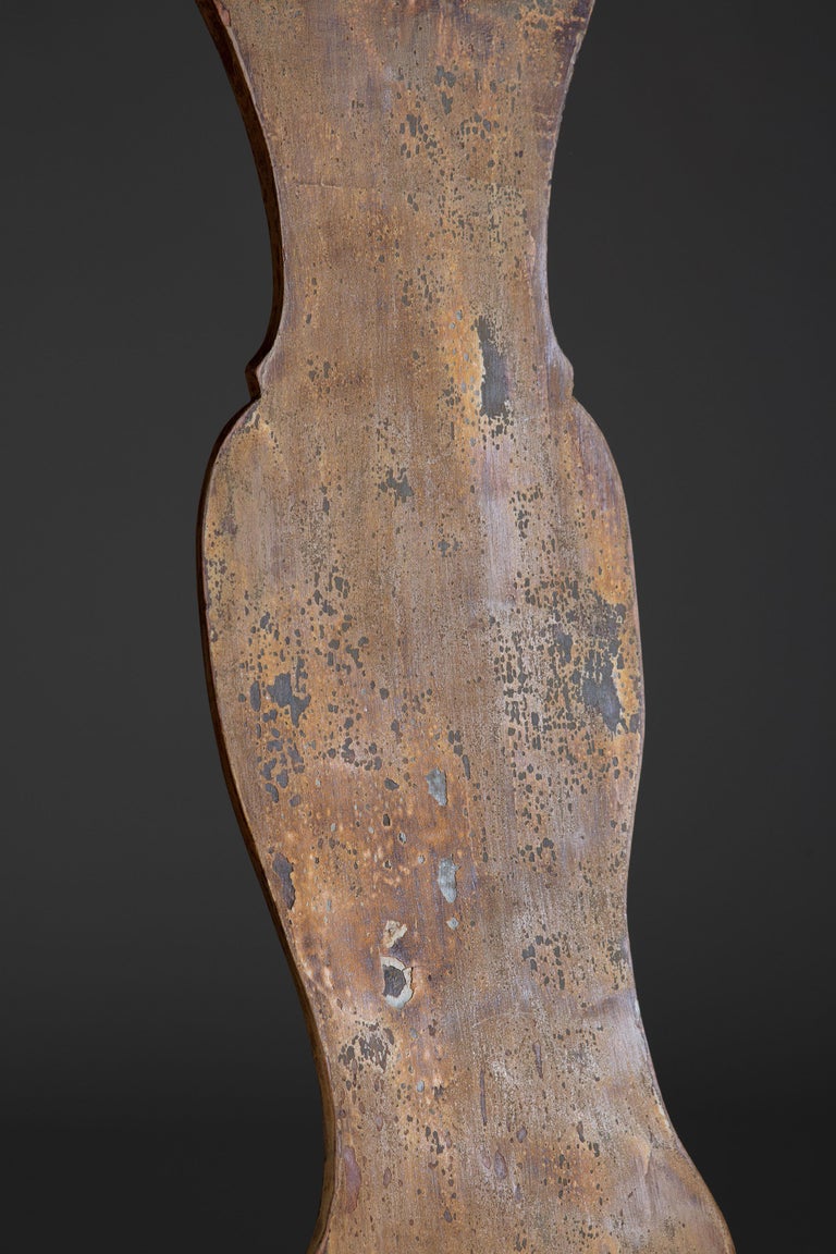 18th Century Painted Swedish Armchair with Tan Leather Squab Cushion at ...