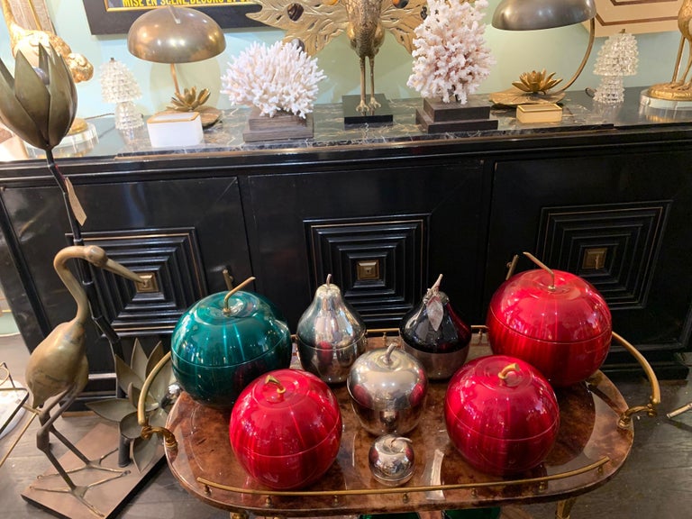 1970s Cherry Ice Bucket by Daydream in Anodised Vibrant Red with Brass ...