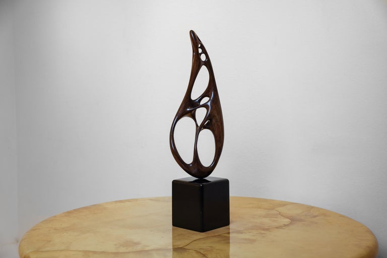 Abstract Sculpture in Carved Wood Signed, Jocko Johnson at 1stDibs
