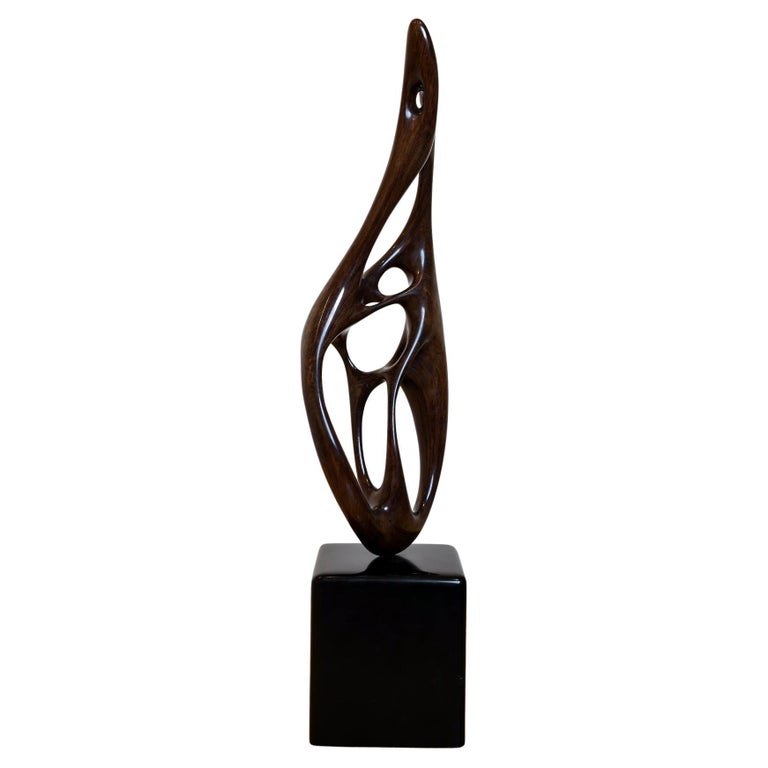Abstract Sculpture in Carved Wood Signed, Jocko Johnson at 1stDibs