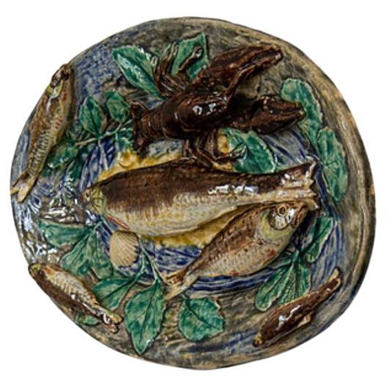 Alfred Renoleau Palissy Ware Plate, circa 1889-91 Signed For Sale at ...