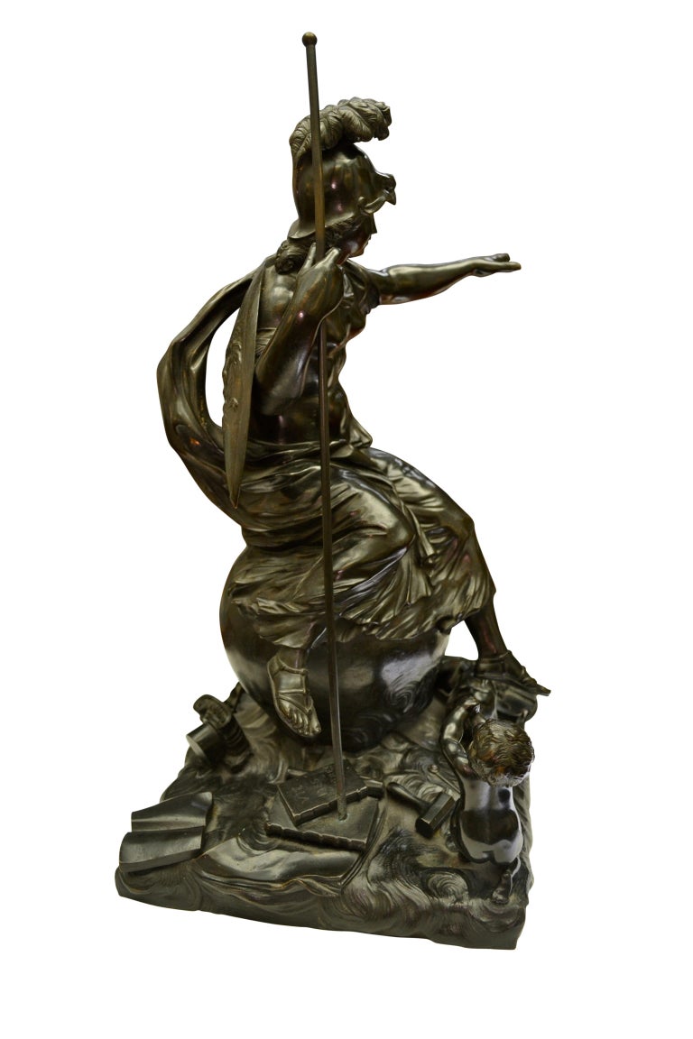 Allegorical Bronze Statue of Bellona or Minerva Roman Goddesses of War ...