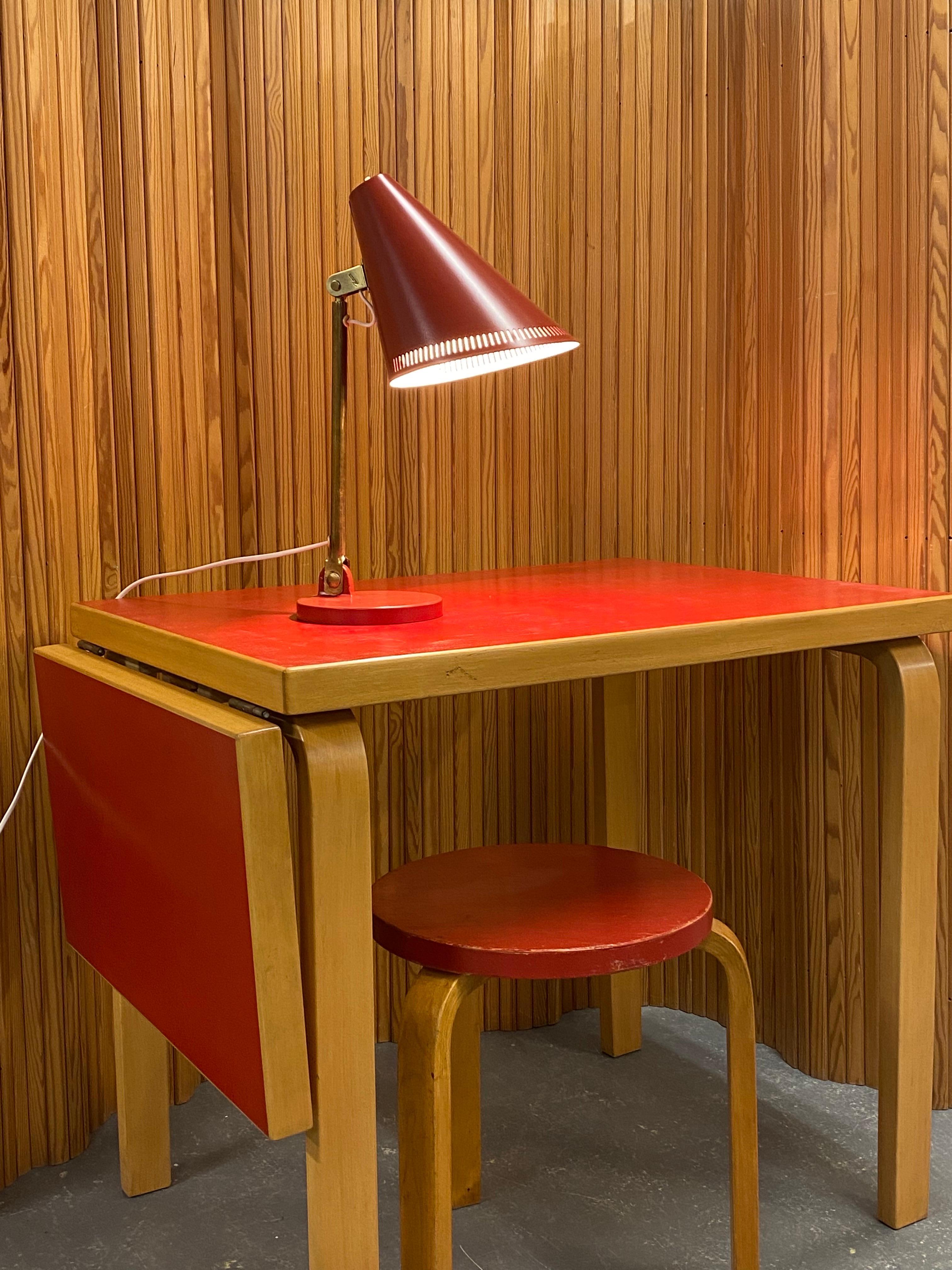 Aino and Alvar Aalto Fodlable Table Model DL82, Birch and Red Linoleum ...