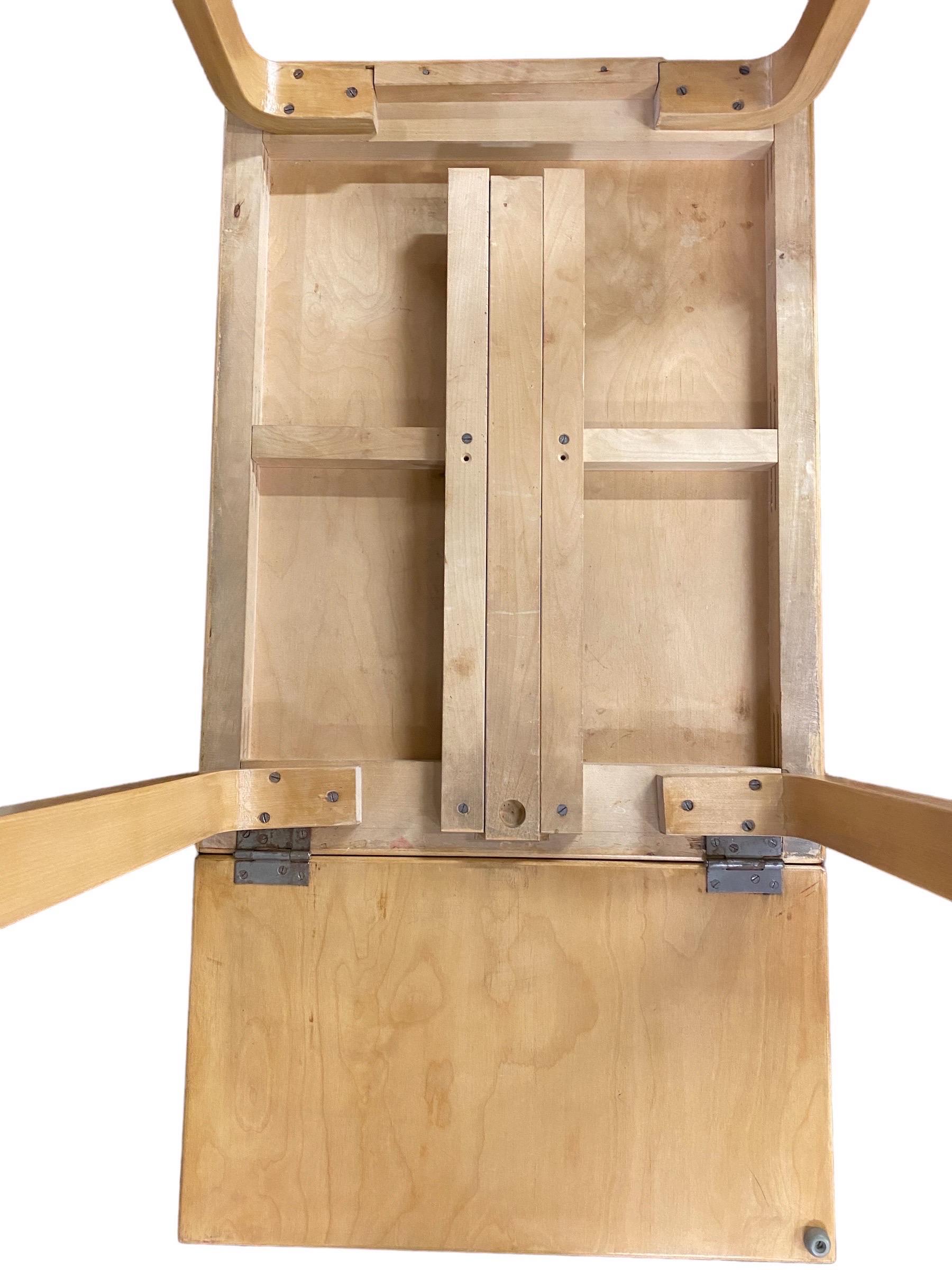 Aino and Alvar Aalto Fodlable Table Model DL82, Birch and Red Linoleum ...