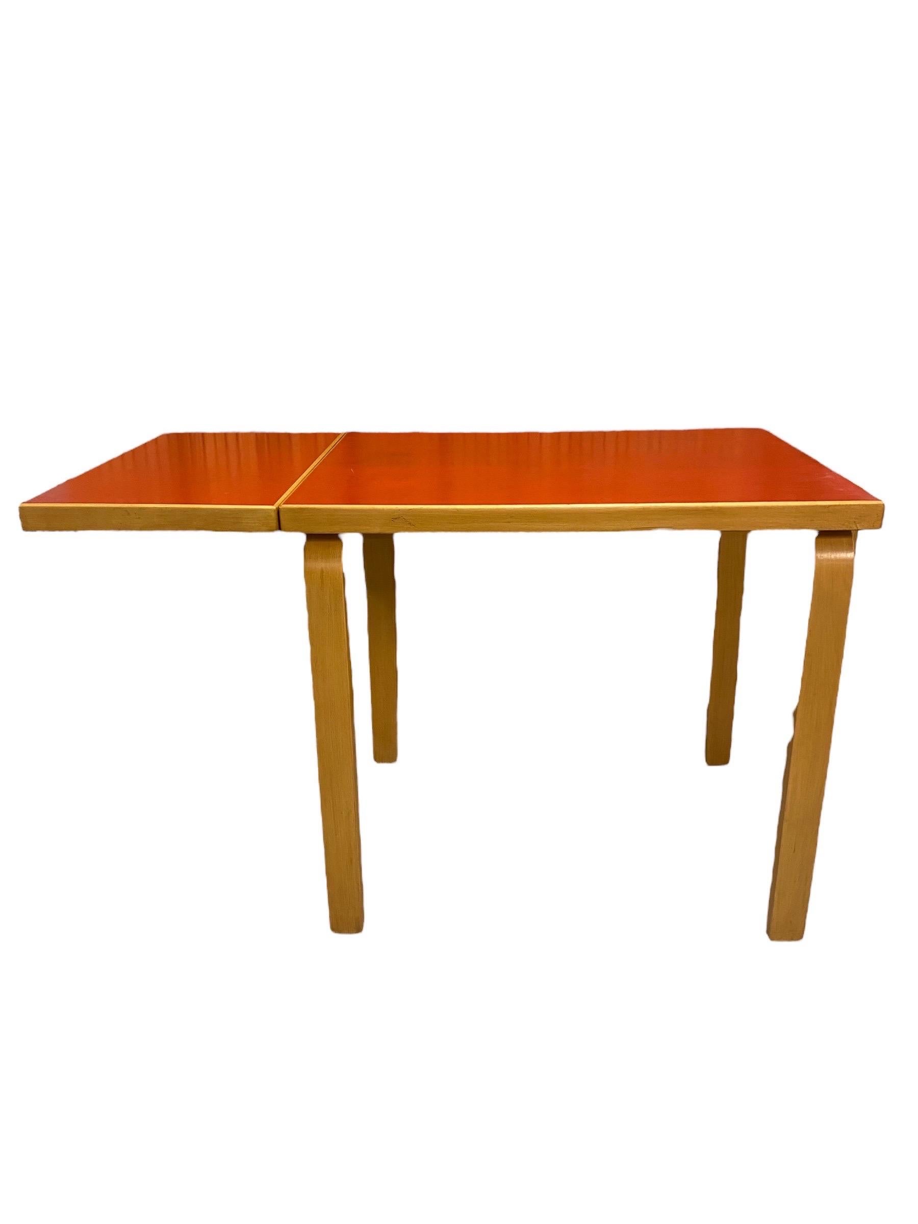 Aino and Alvar Aalto Fodlable Table Model DL82, Birch and Red Linoleum ...