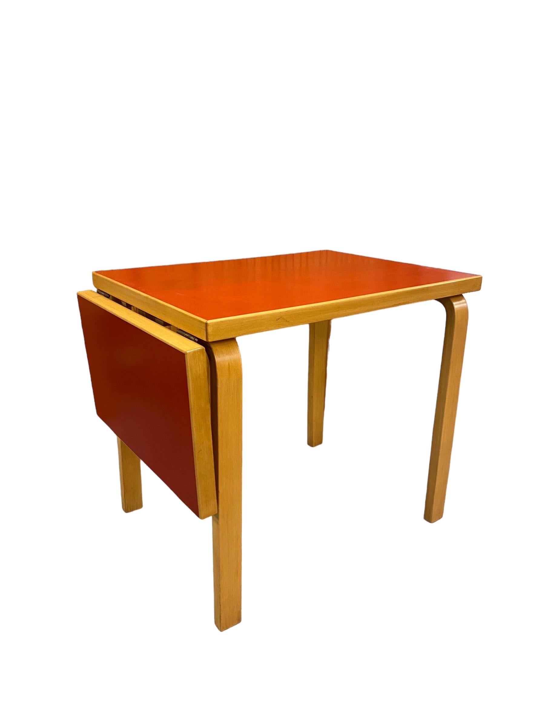 Aino and Alvar Aalto Fodlable Table Model DL82, Birch and Red Linoleum ...