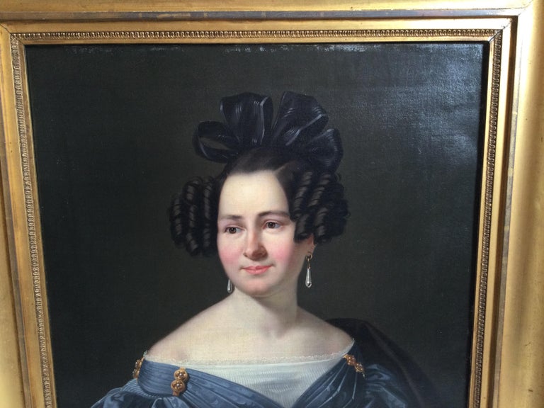 American Portrait of an Aristoratic Woman, Circa 1850 For Sale at 1stDibs