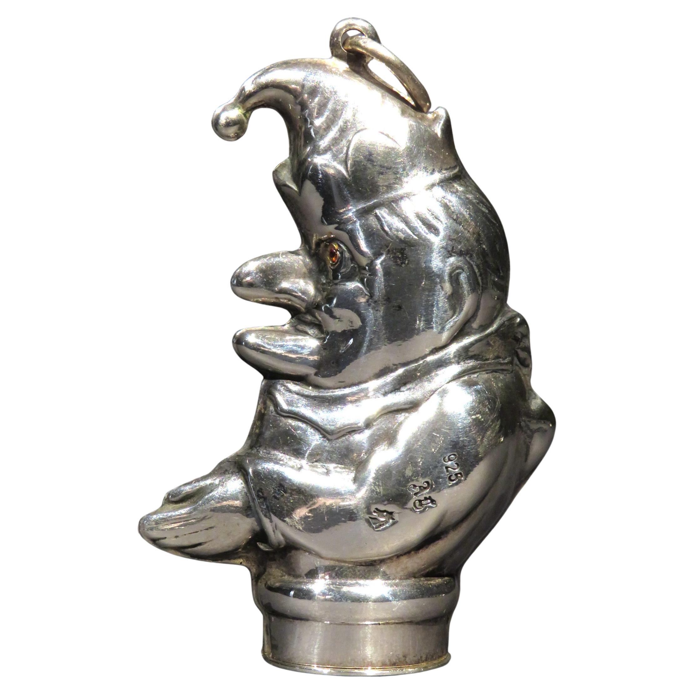 An Amusing 20th Century Sterling Silver Vesta Case in the Form of Mr ...
