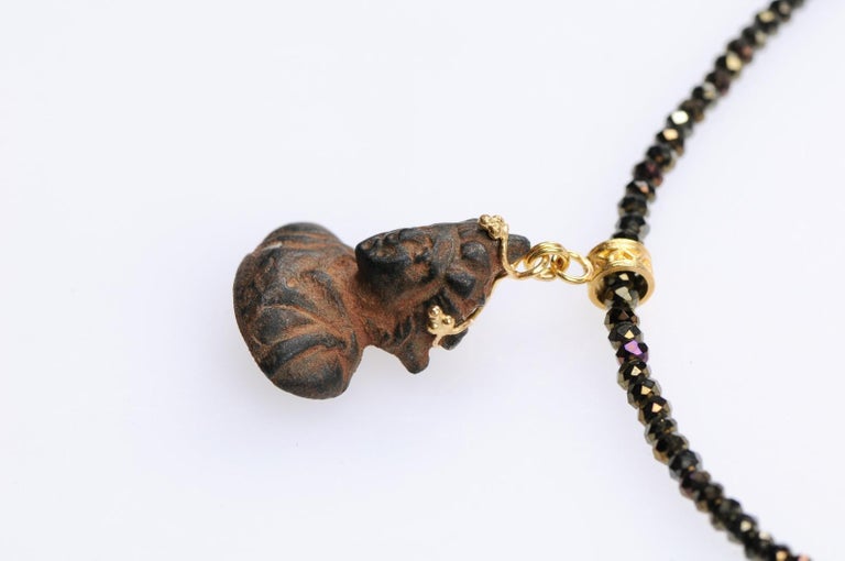 Ancient Roman Prince Bust Artifact Set in 21-Karat Gold Pendant at 1stDibs
