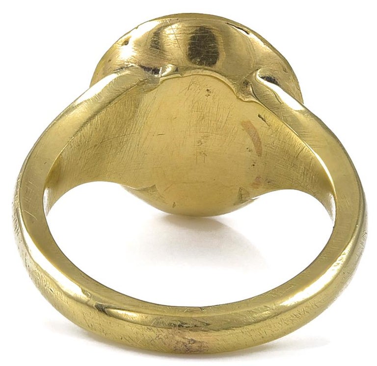 Ancient Roman White Agate Intaglio in a Later Gold Ring Mount For Sale ...