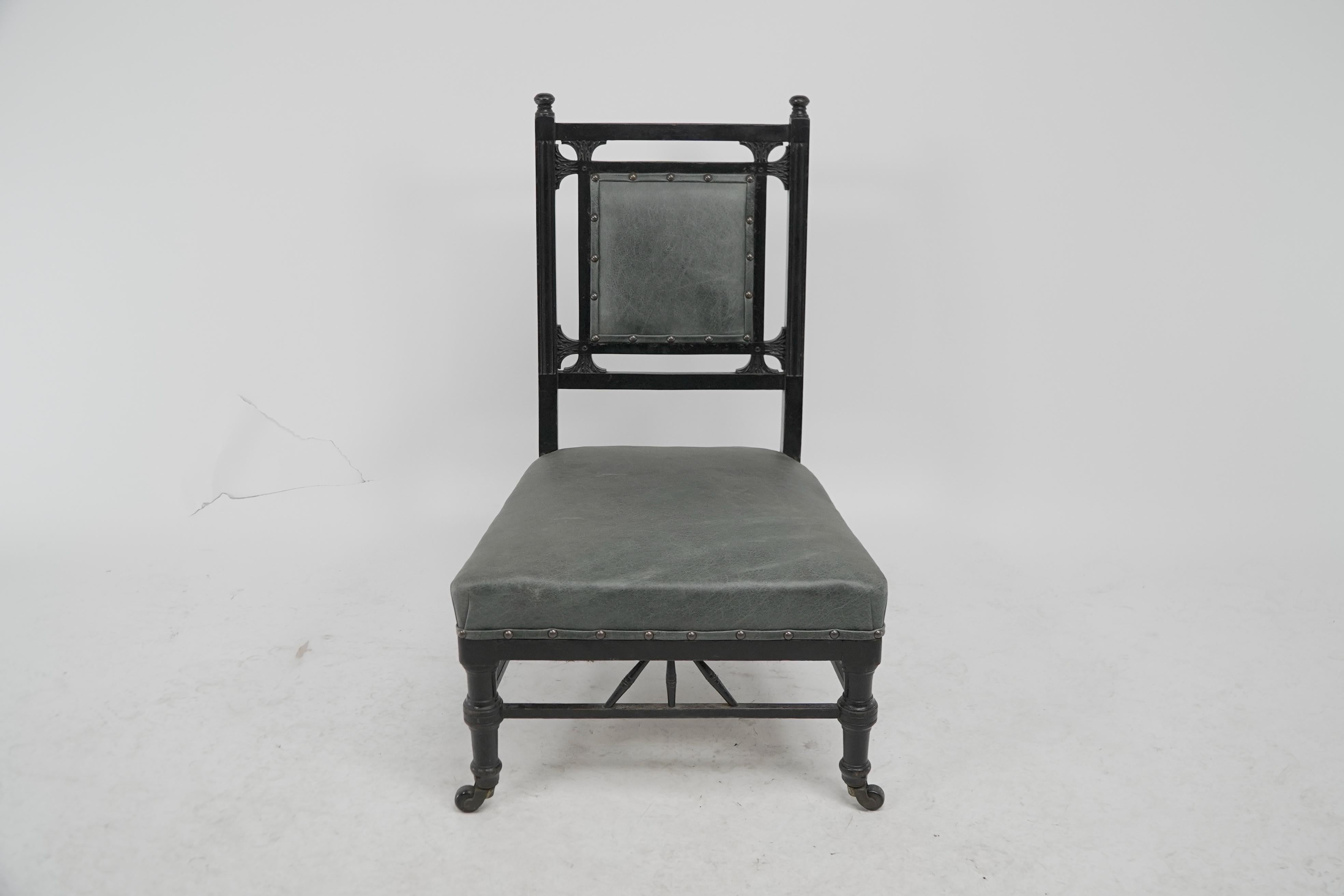Anglo-Japanese ebonized side chair with Thebes style turnings to the ...