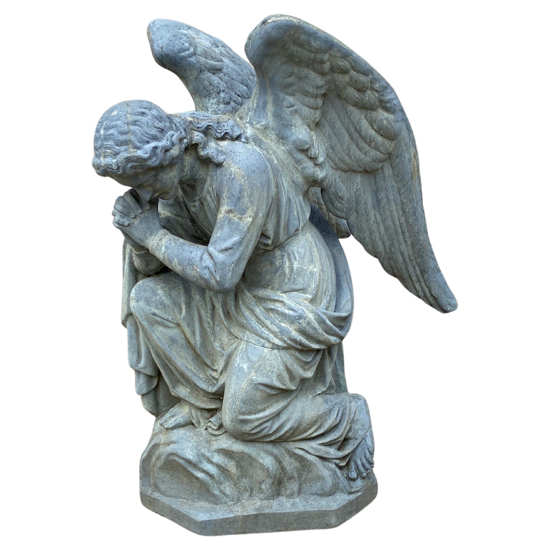 Romantic Period "Fallen Angel" Marble Sculpture at 1stDibs
