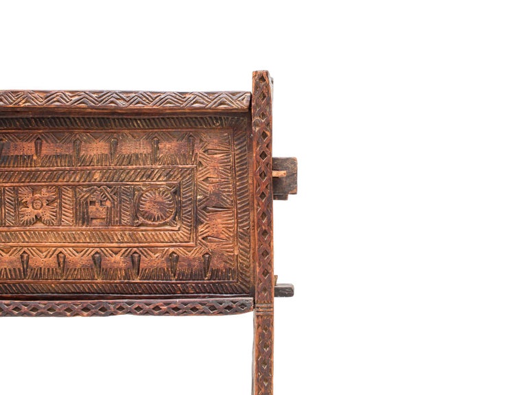 Antique C 19th Century Carved Nuristan Raised Chest, Central Asia For ...