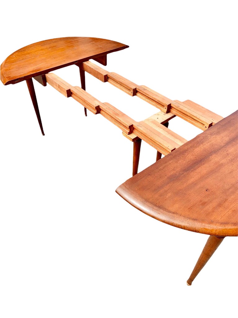 Antique Carved Mahogany Louis Philippe Round Extension Dining Table at ...