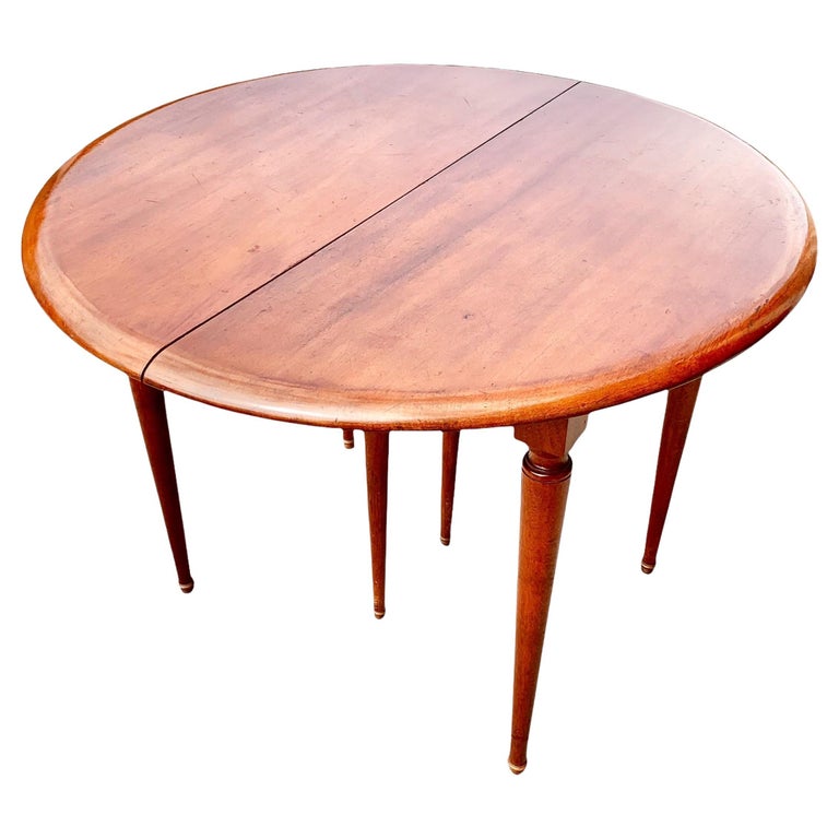 Antique Carved Mahogany Louis Philippe Round Extension Dining Table at ...