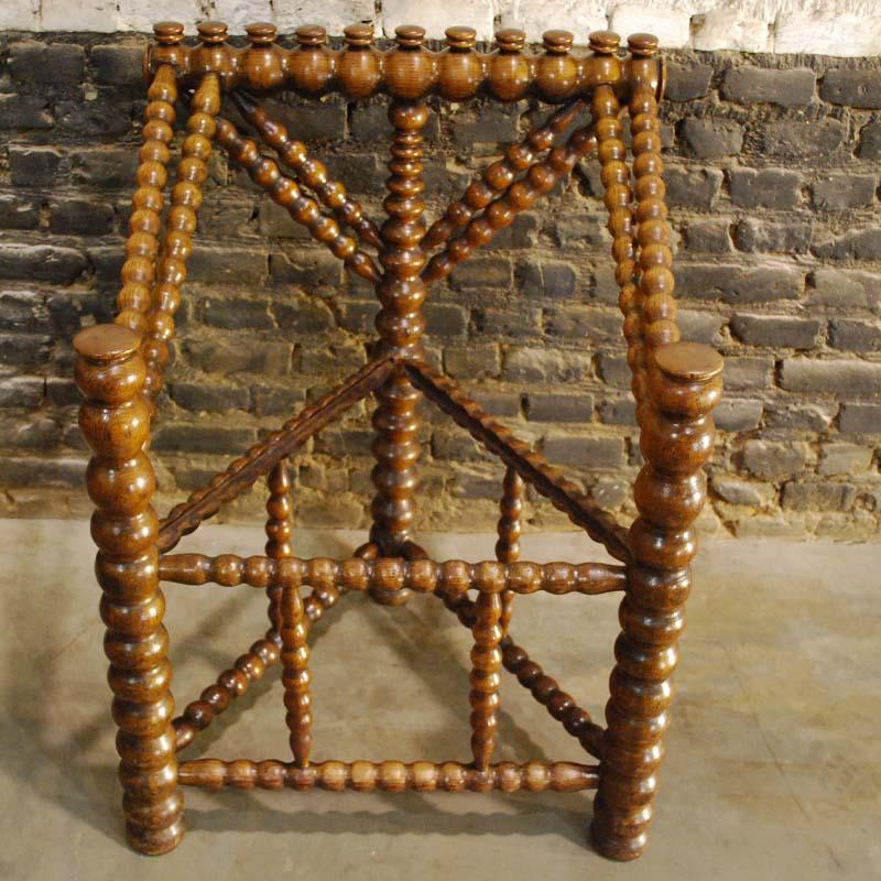 Antique English Turned Triangular Seated Beech Bobbin Turner Chair at ...