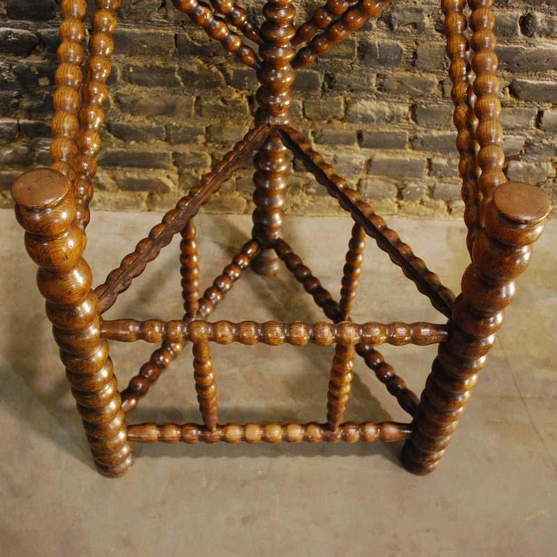 Antique English Turned Triangular Seated Beech Bobbin Turner Chair at ...