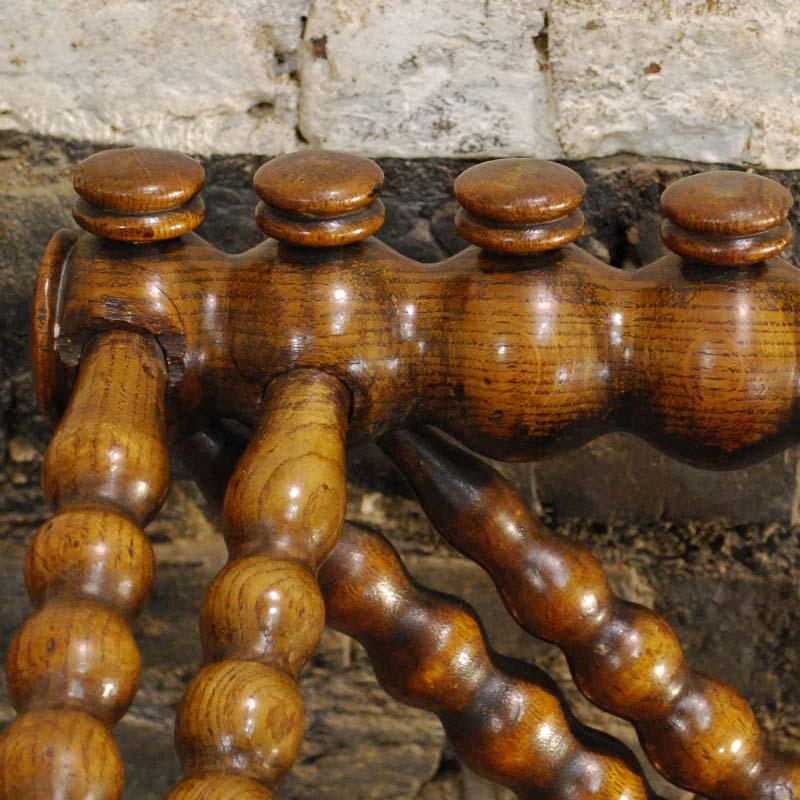 Antique English Turned Triangular Seated Beech Bobbin Turner Chair at ...