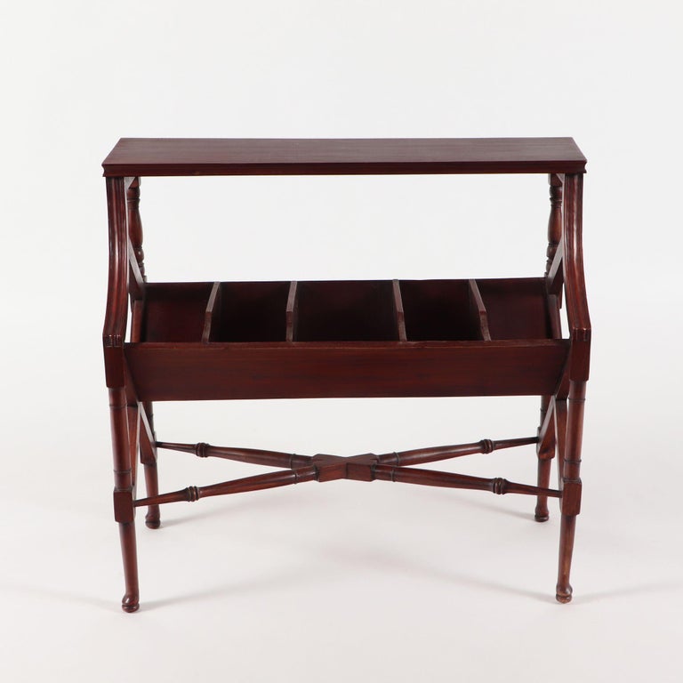 Antique Federal Style Slant Front Magazine or Book Stand / Cabinet For ...