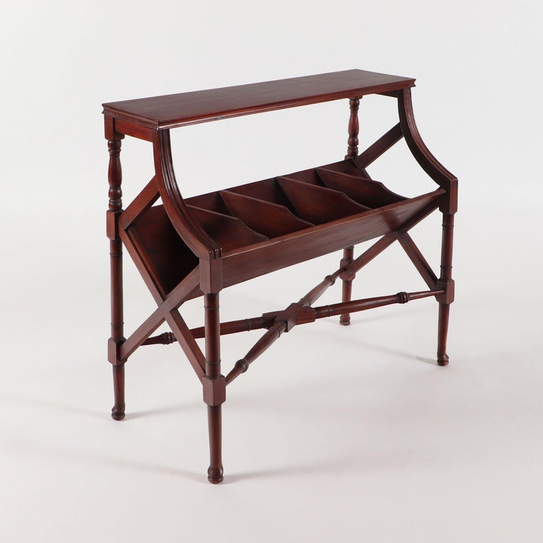 Antique Federal Style Slant Front Magazine or Book Stand / Cabinet For ...