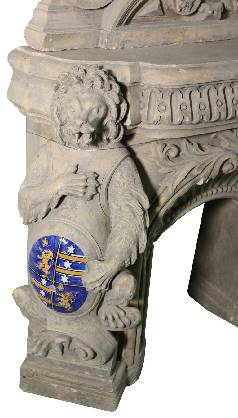 Antique Flemish Fire-Clay Fire Surround and Chimney Piece For Sale at ...