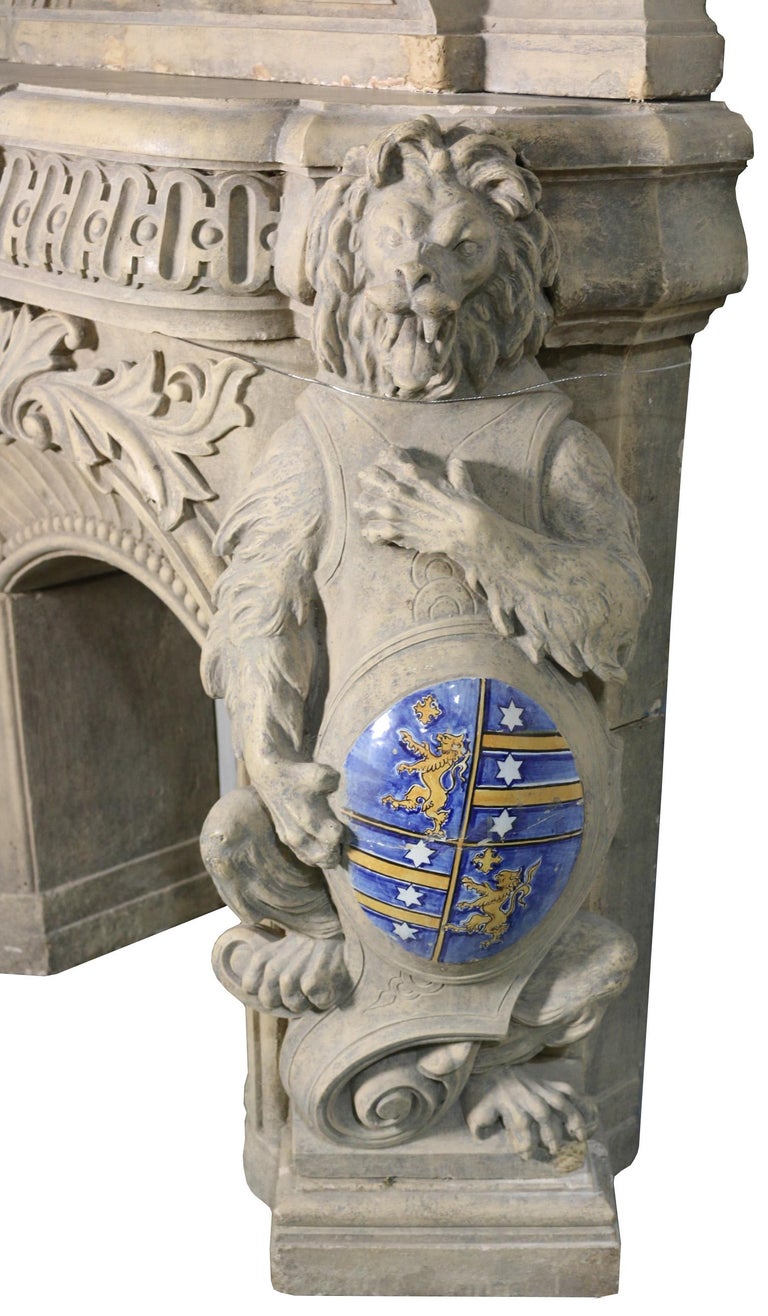 Antique Flemish Fire-Clay Fire Surround and Chimney Piece For Sale at ...