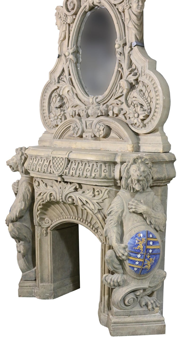 Antique Flemish Fire-Clay Fire Surround and Chimney Piece For Sale at ...