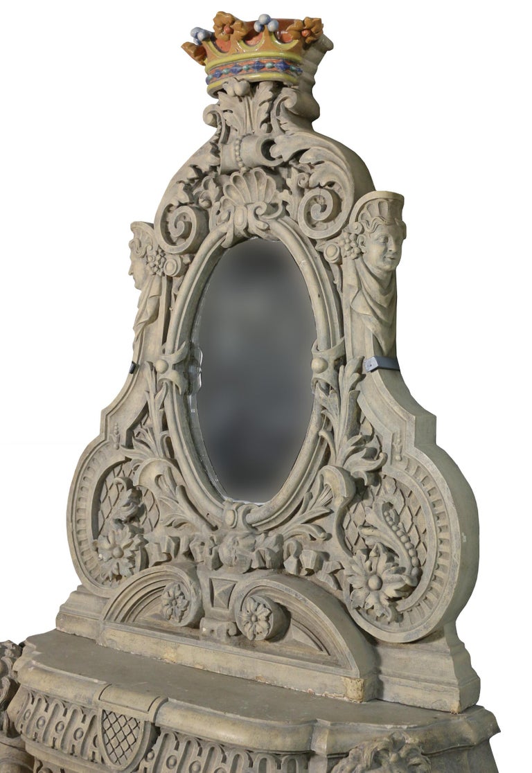 Antique Flemish Fire-Clay Fire Surround and Chimney Piece For Sale at ...