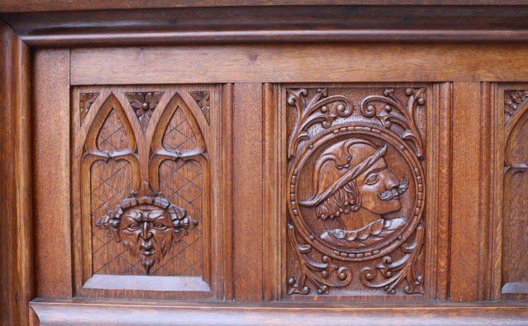 Antique Jacobean Revival Carved Oak Panel at 1stDibs
