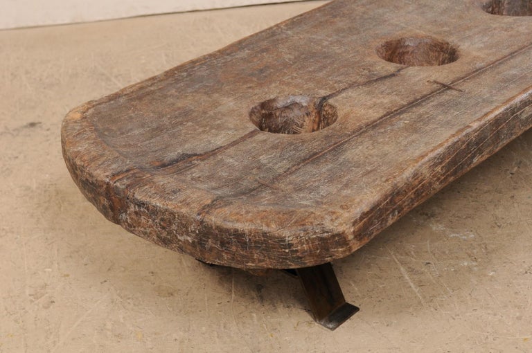 Antique Naga Tribe Grain Grinding Table, Perfect Coffee Table Height ...