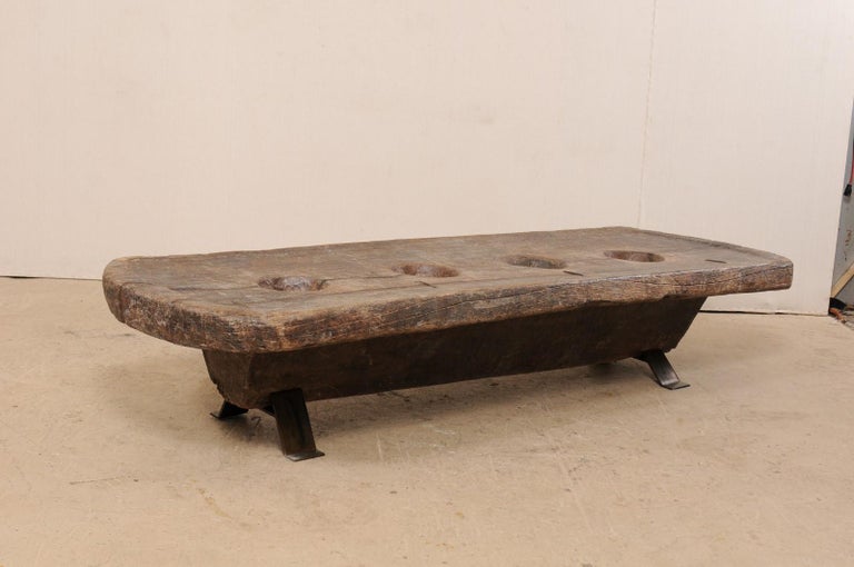 Antique Naga Tribe Grain Grinding Table, Perfect Coffee Table Height ...