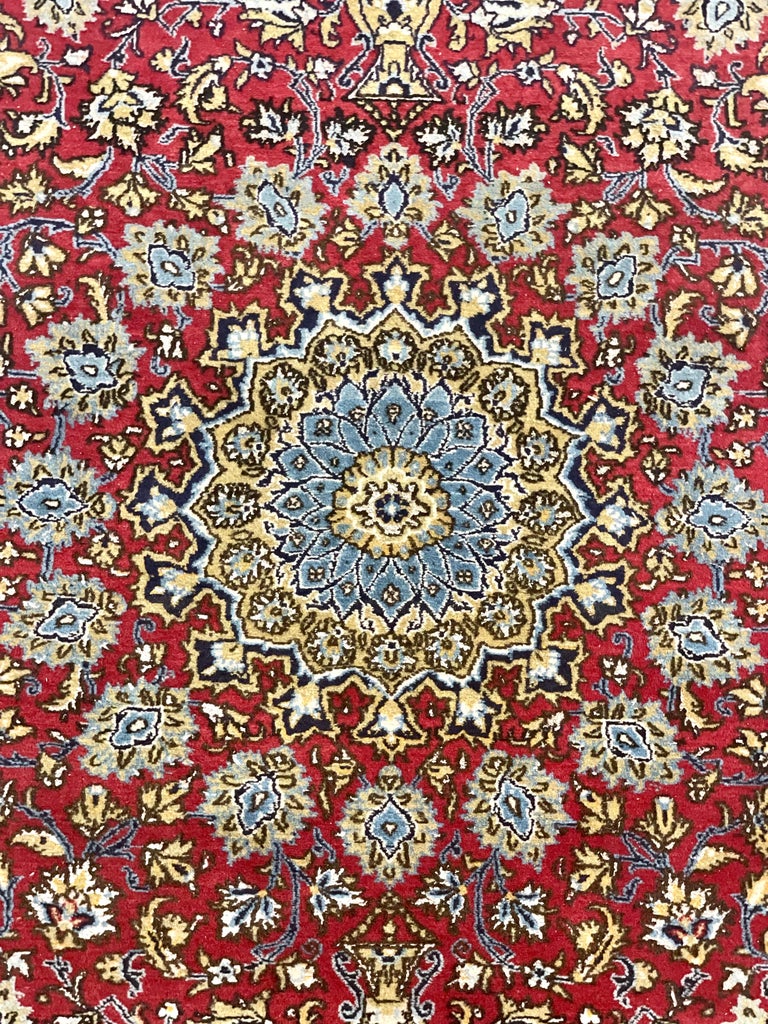 Antique Persian Qum Rug with Medallion Design For Sale at 1stDibs