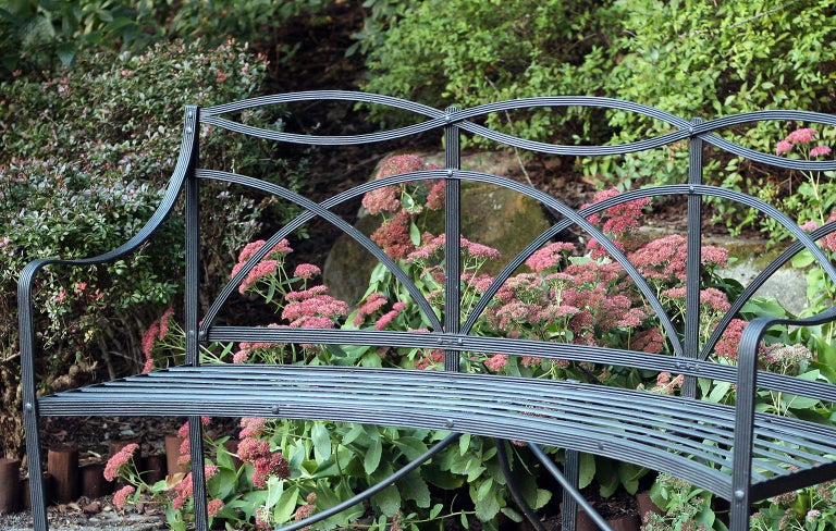 An Antique Regency Curved Wrought-Iron Bench For Sale at 1stDibs
